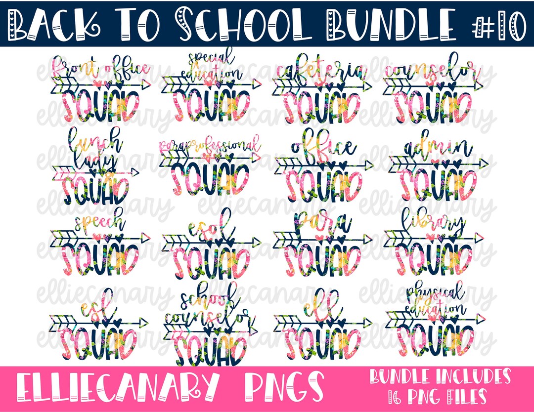 School PNG Bundle 10 Teacher Designs, Back to School, Digital Download ...
