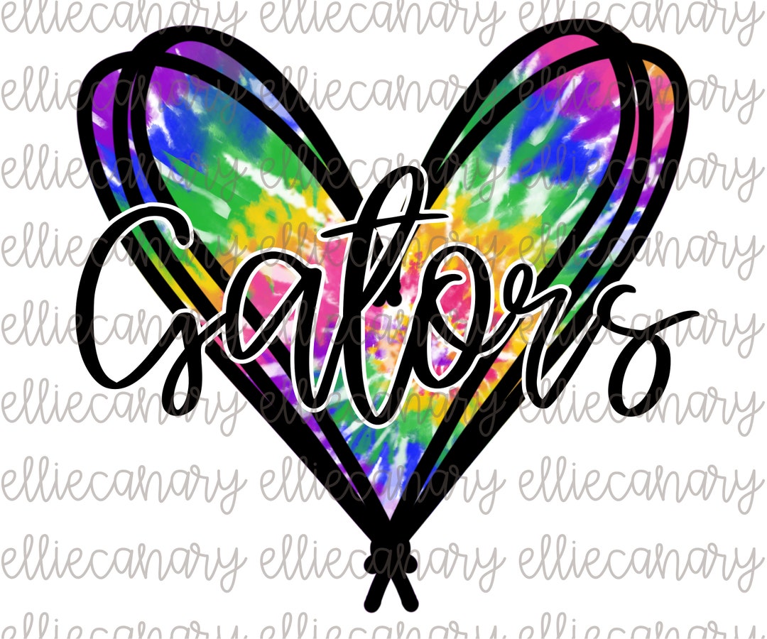 Go Gators Tie Dye Heart PNG: Sports Mom Team Spirit (digital Download ...