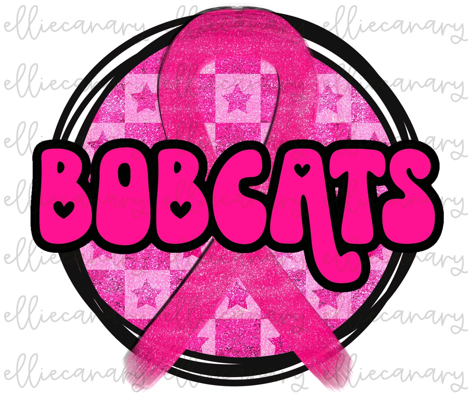 Pink Out Bobcats Football PNG: Breast Cancer Awareness Design (digital ...