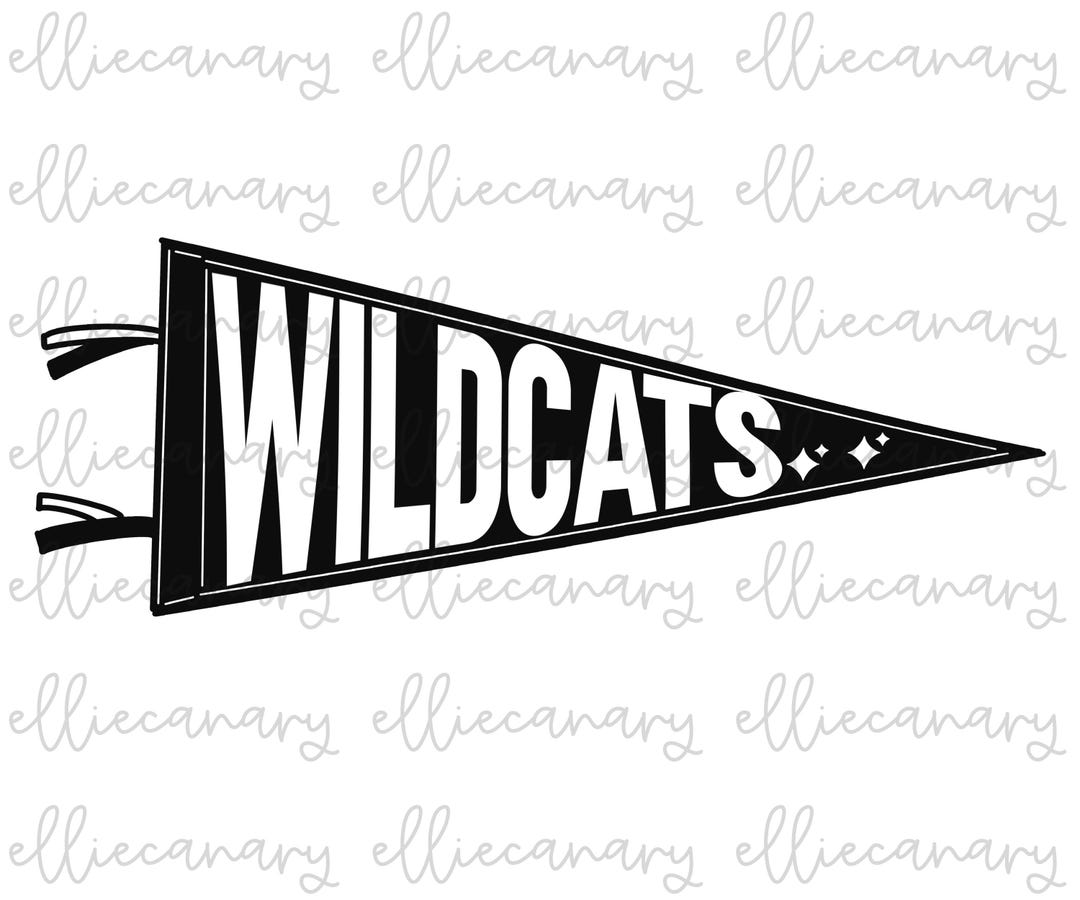 Wildcats Mascot Pennant PNG: Team Spirit Sublimation Design (digital ...