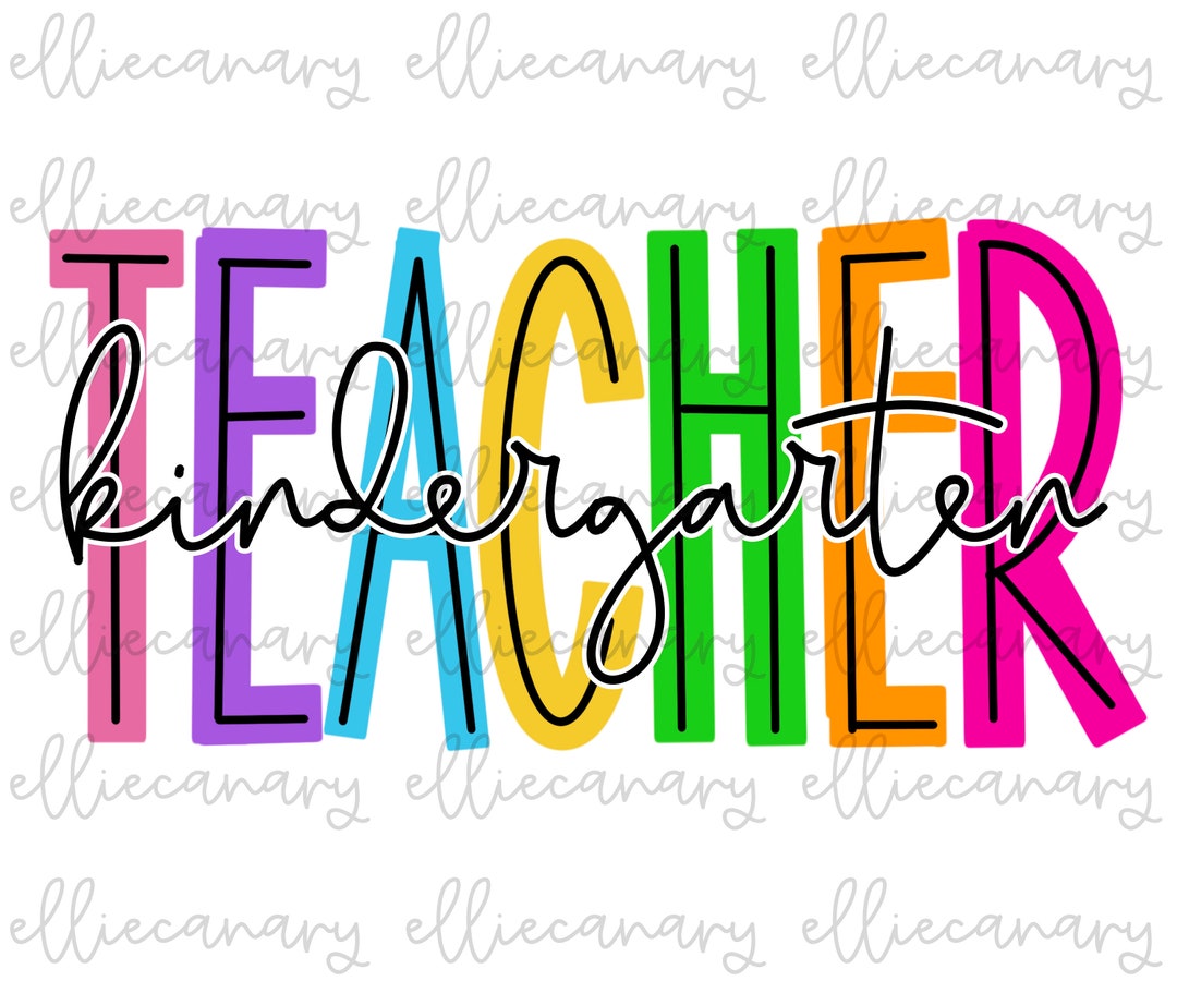 Kindergarten Teacher PNG, Back to School, Elementary, Digital Download ...