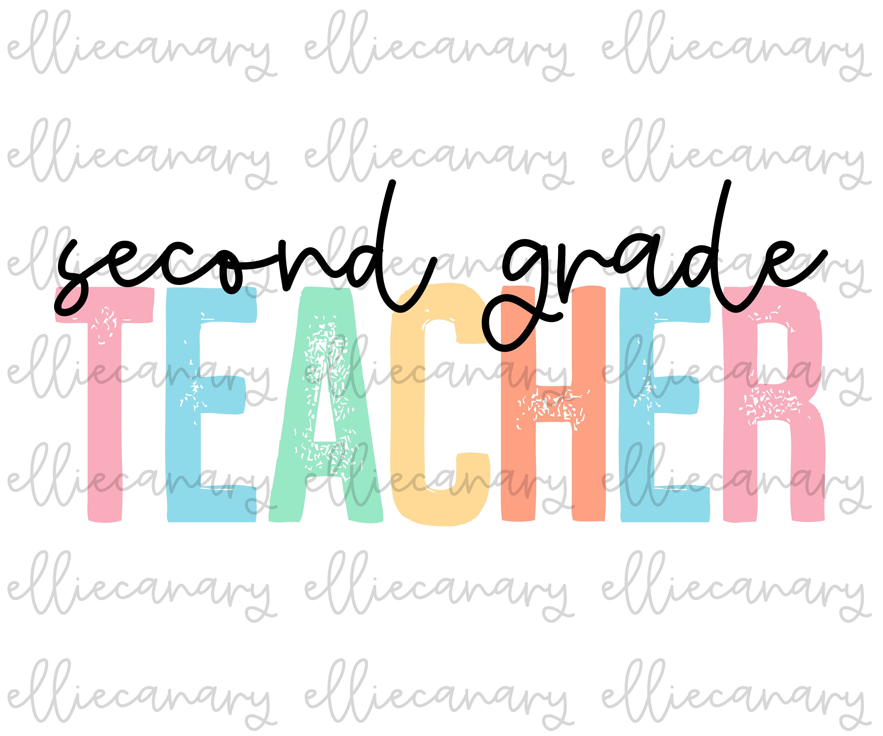 Second Grade Teacher PNG Back to School Elementary Digital | Etsy