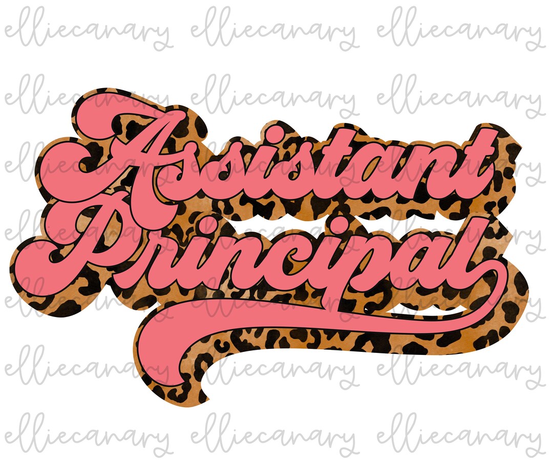 Assistant Principal School PNG, Vintage Retro Leopard, Back to School ...