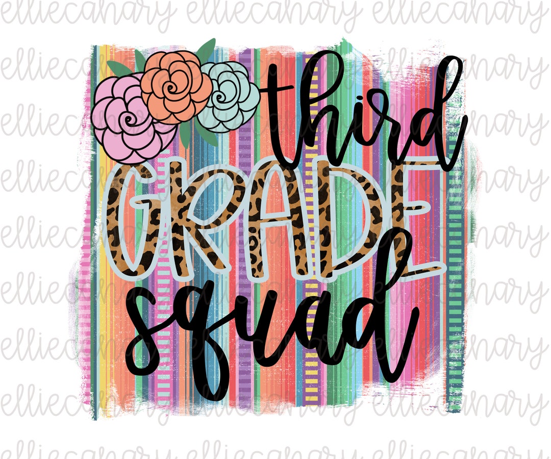 Third Grade Squad PNG, Back to School Elementary School, Digital ...