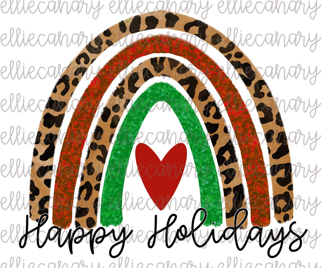 Christmas PNG Happy Holidays Leopard Bright and Colorful - Etsy