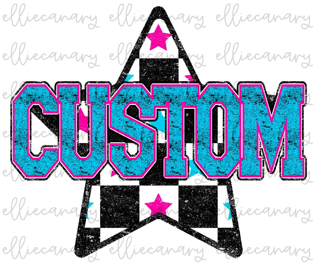 Custom Mascot PNG: Checkered Star Team Spirit Design (digital Download ...