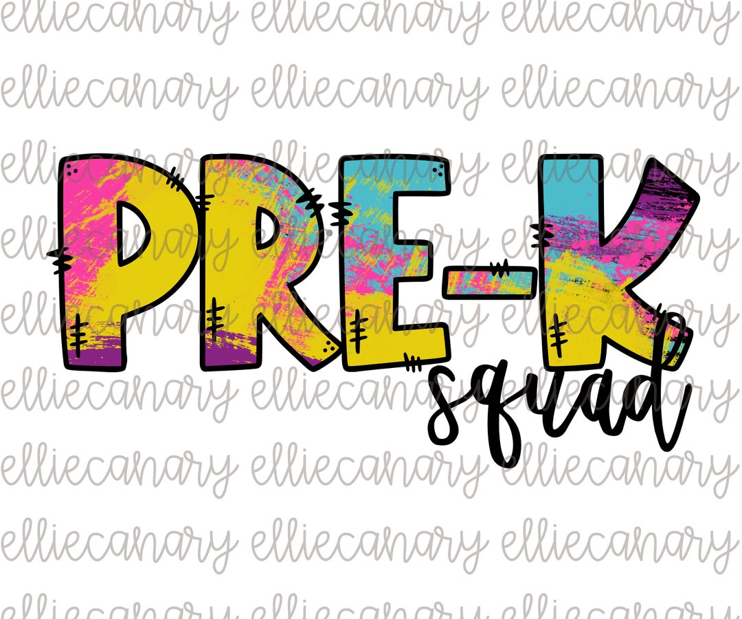 Pre-k Squad PNG, Back to School, Elementary School, Digital Download ...