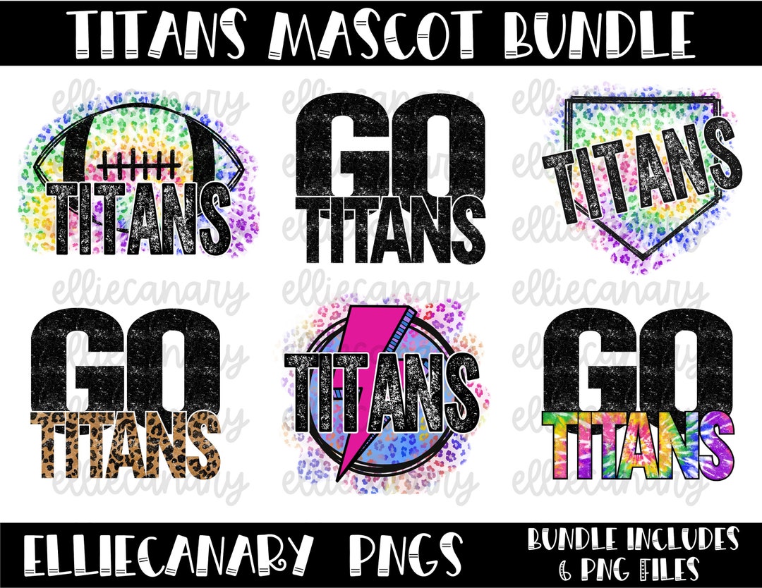 Titans PNG Bundle, Mascot Team Bundle, Leopard, Tie Dye, Bright and ...
