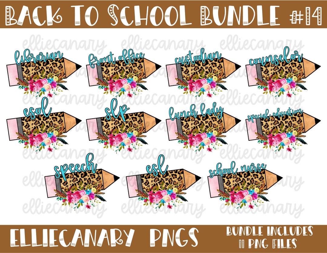 School PNG Bundle 14 Teacher Designs, Back to School, Digital Download ...