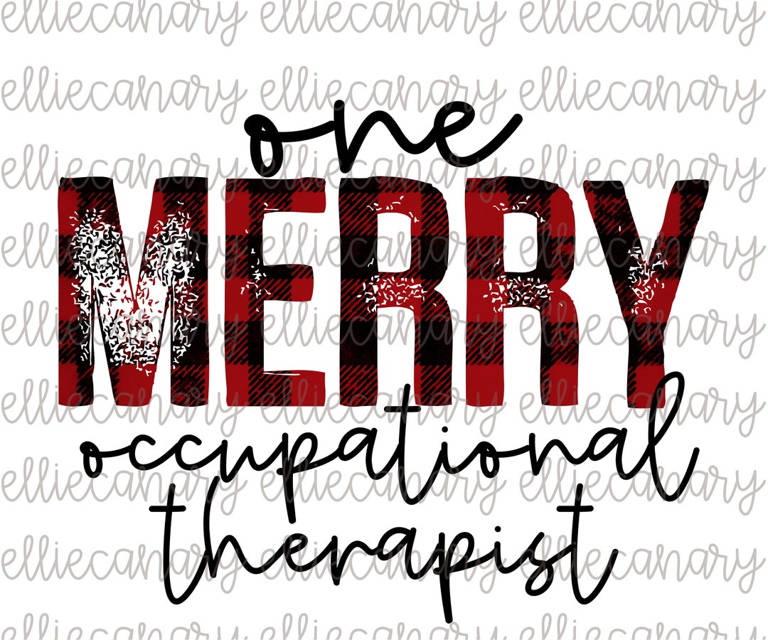 School Christmas PNG, One Merry Occupational Therapist, Buffalo Plaid ...