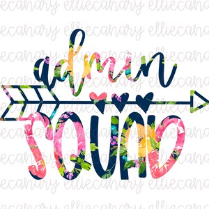 Admin Squad PNG Back to School Elementary School Office - Etsy