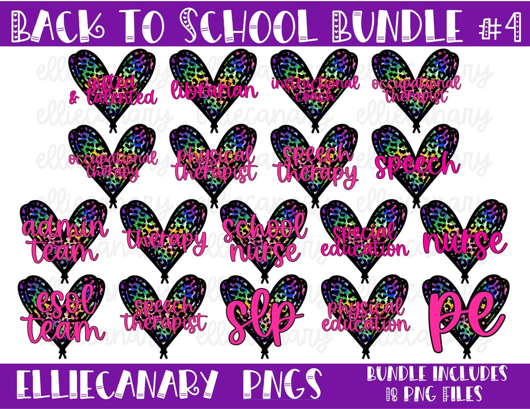 School PNG Bundle 4 Teacher Designs Back to School Digital - Etsy