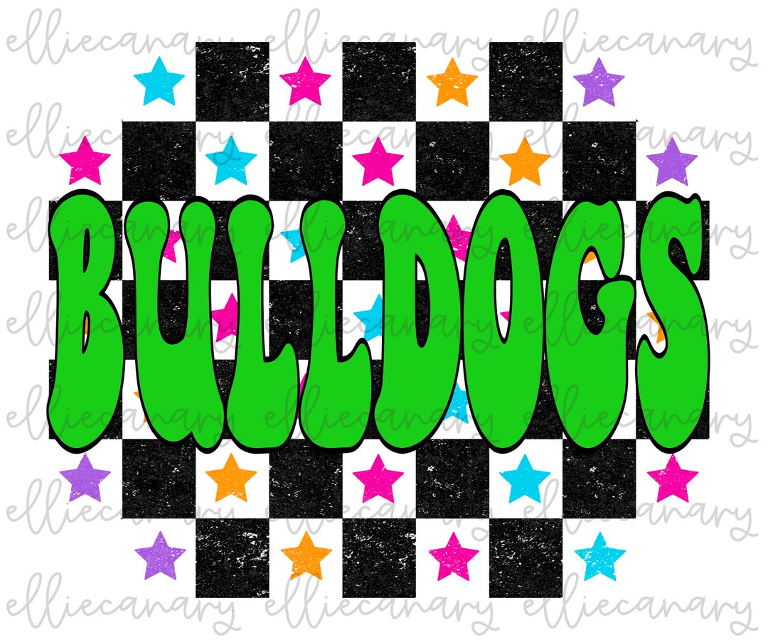 Go Bulldogs PNG: Retro Team Spirit, Checker Stars (digital Download) - Etsy