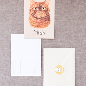 Custom Pet Portrait Postcard Set,custom Cat Dog Postcards, Custom Pet ...