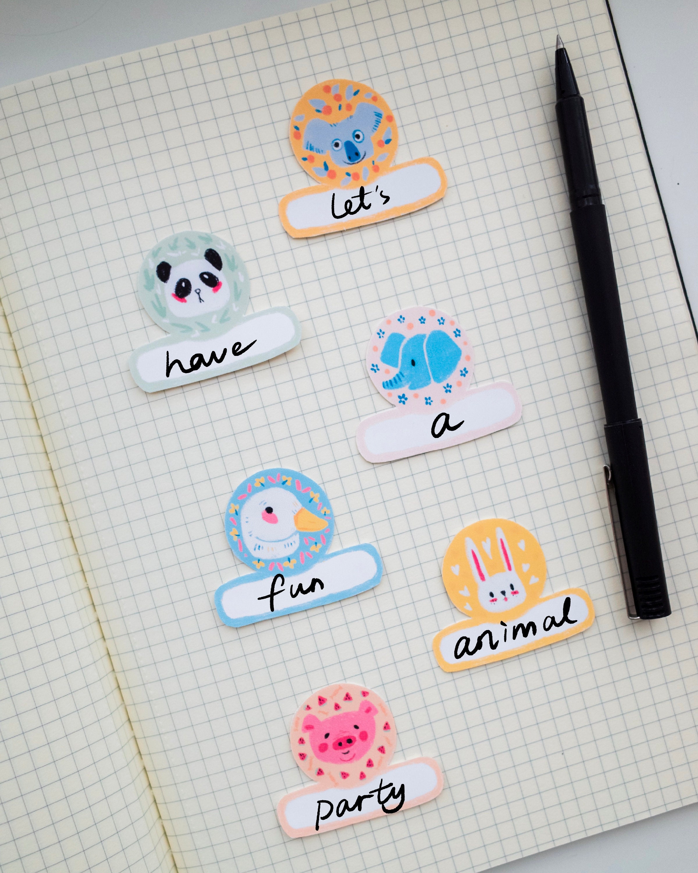 Animal Theme Kid Name Stickers: Personalized Daycare Labels (set of 20 ...
