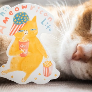Set of 10 Vocatbulary Cat Stickers Cat Sticker Funny Cat Planner ...