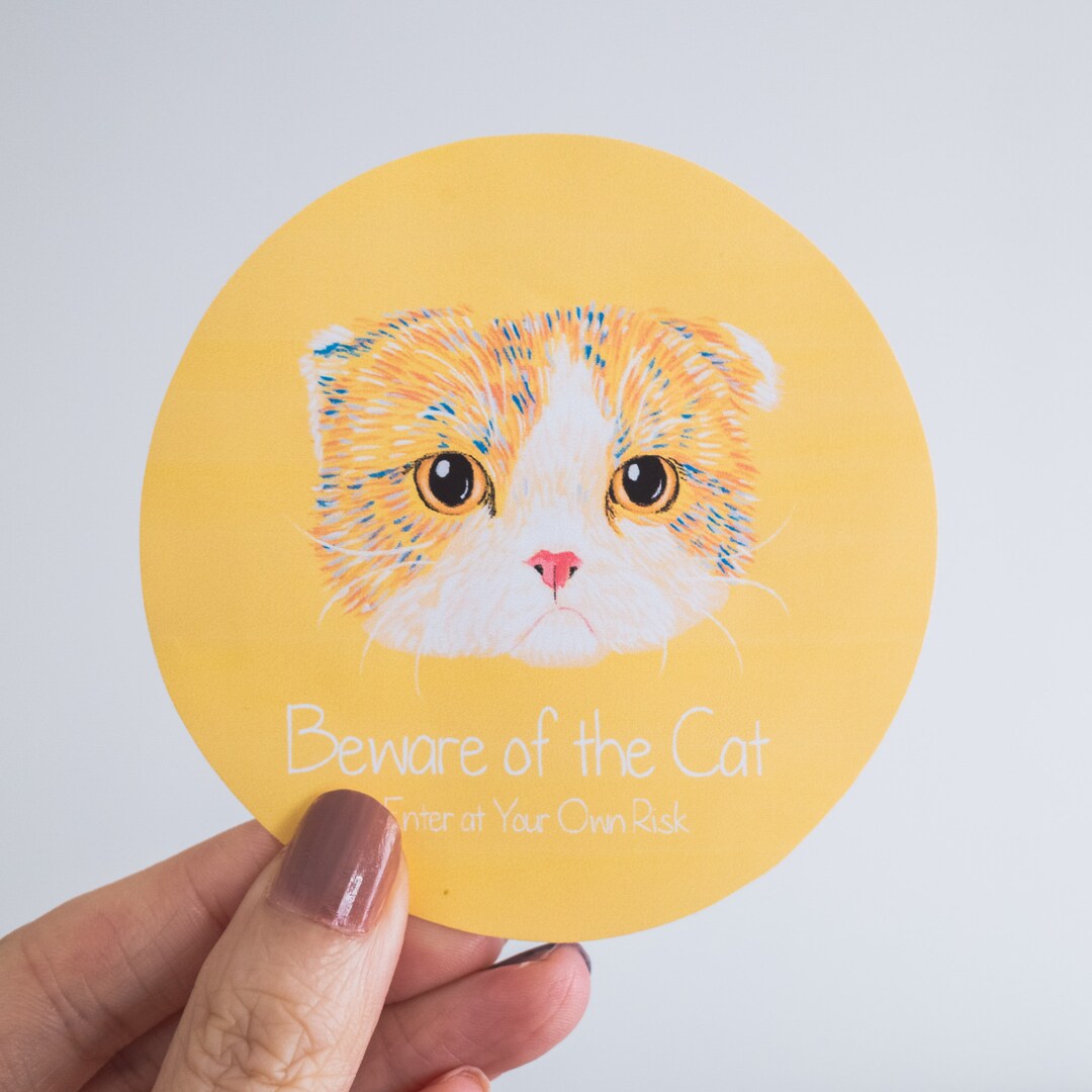 Beware of Cat/dog Vinyl Decal: Car/laptop Sticker (2x2 In) - Etsy