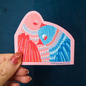 Colorful and Cute Bird Valentine Sticker Pigeon Sticker Laptop Sticker ...