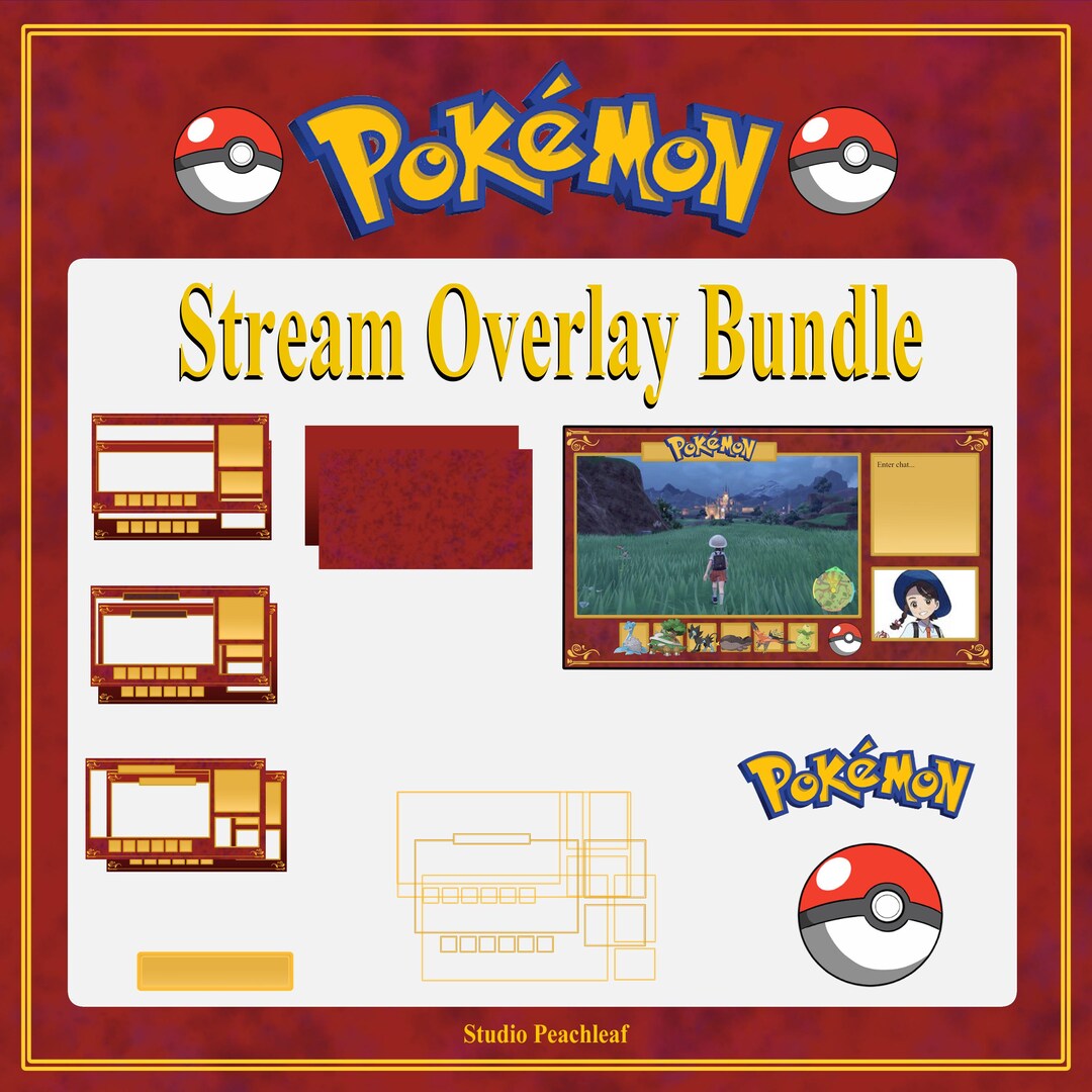 Stream Overlay Bundle| Pokémon Scarlet Overlay Bundle - Etsy