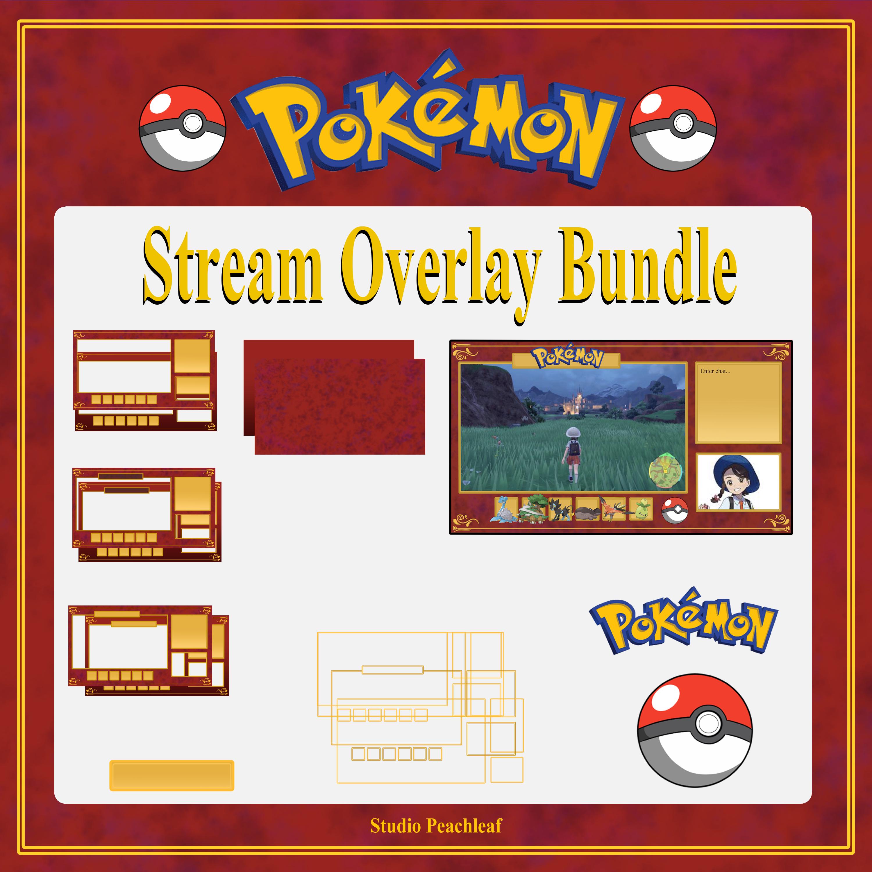 Stream Overlay Bundle| Pokémon Scarlet Overlay Bundle - Etsy