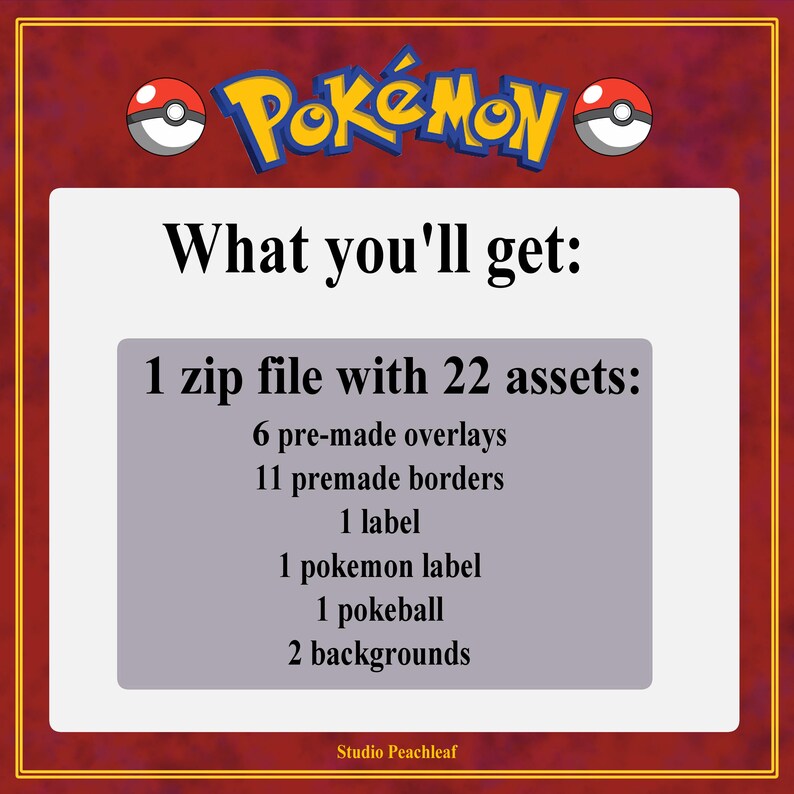 Stream Overlay Bundle| Pokémon Scarlet Overlay Bundle - Etsy