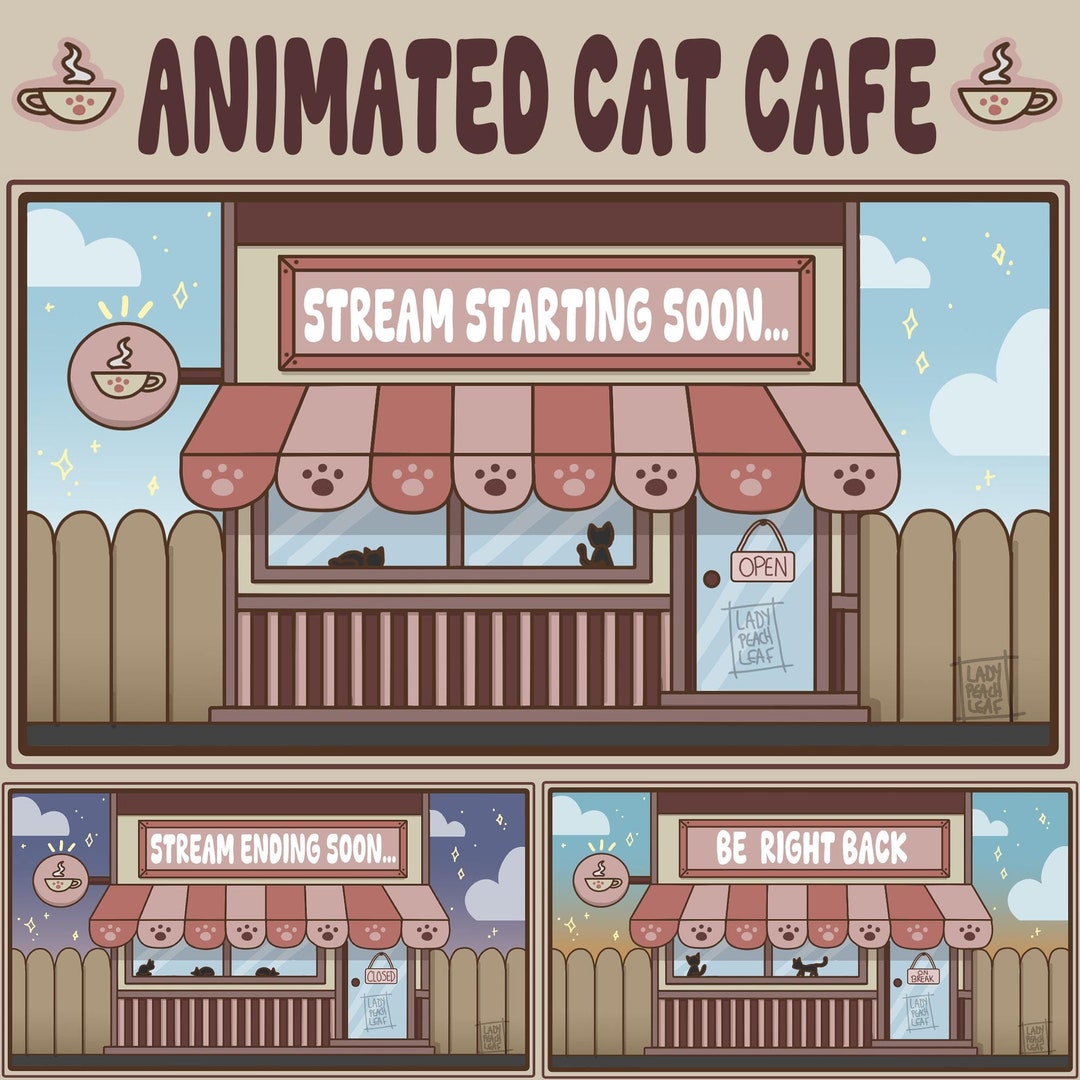 Cat Cafe Animated Stream Bundle - Etsy