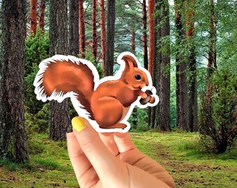 Hippie Squirrel Sticker Forest Animal Decal Sunflowers - Etsy
