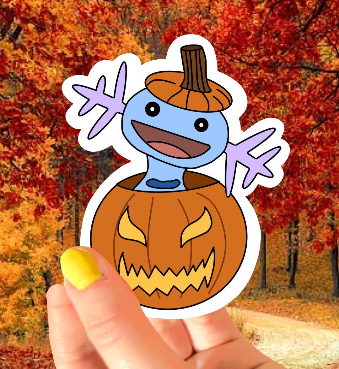 Wooper im Inneren eines Kürbis Stickers/ Herbst / Pokémon Sticker ...