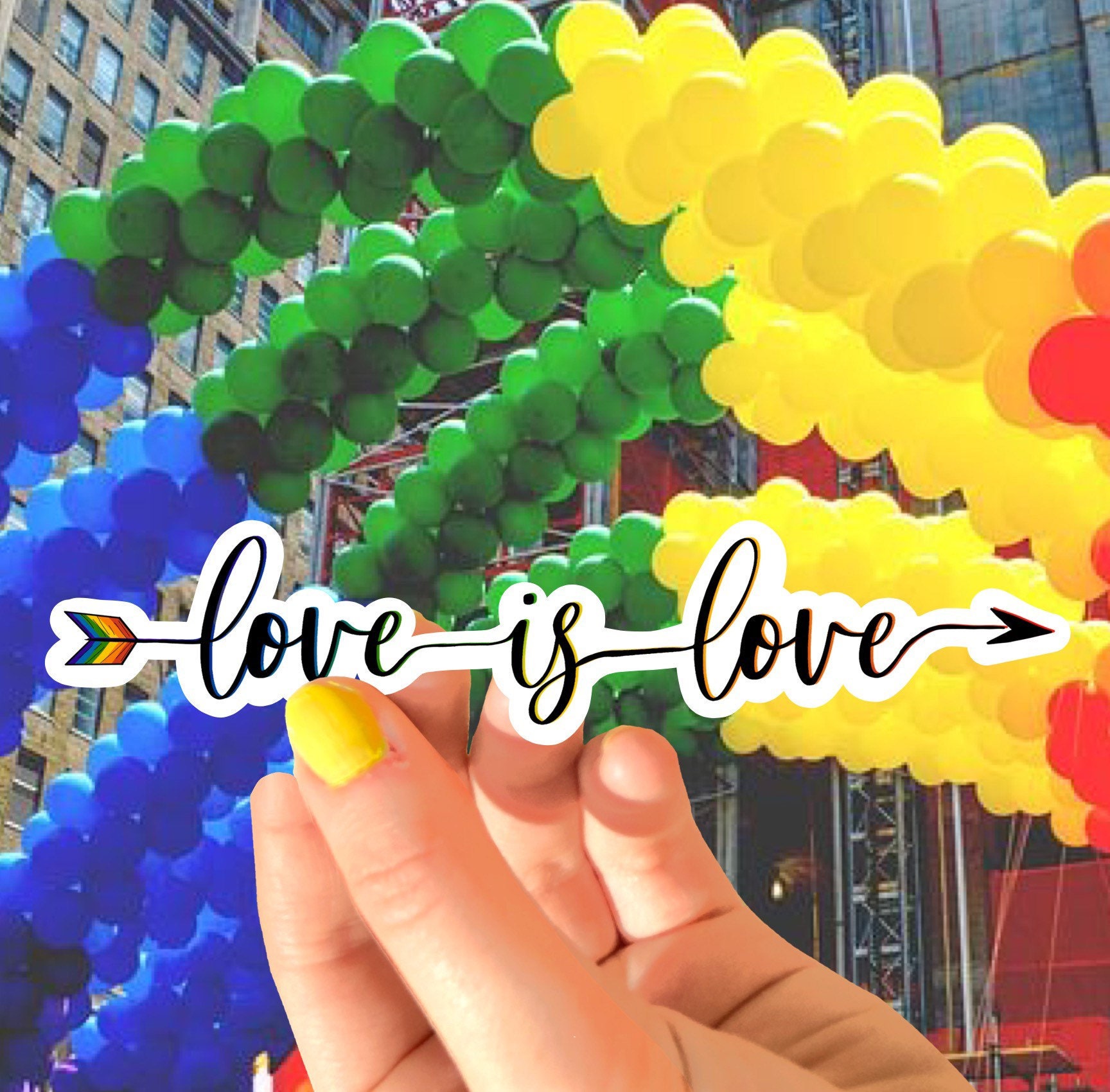 Paper & Party Supplies Cute Love Is Love Waterproof Sticker Stickers ...
