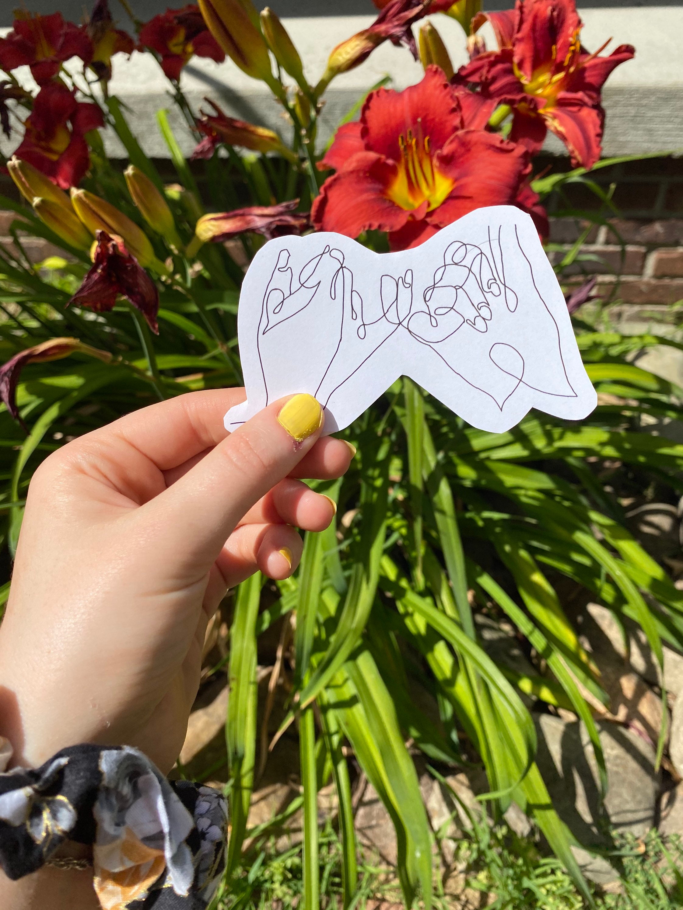 Pinky Promise Line Art Sticker/ Waterproof Vinyl | Etsy