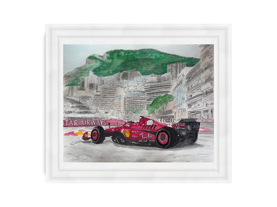 Ferrari F1 Watercolor Sketch - Watercolor Painting – 14x11 Monaco Car ...