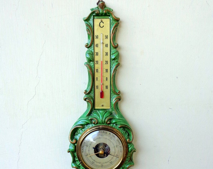 Antique Barometer, Thermometer in Ceramic, Without Any Imperfections ...