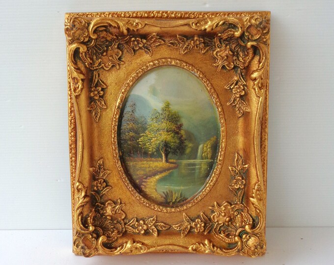 Vintage Italy Oil Painting "landscape" Framed in the Beautiful Wooden ...