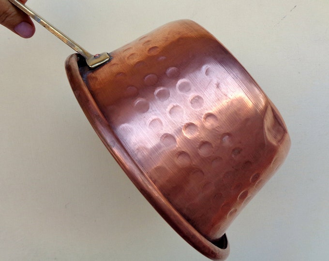Vintage Italy Old Copper Pot With Long Brass Handle Copper - Etsy