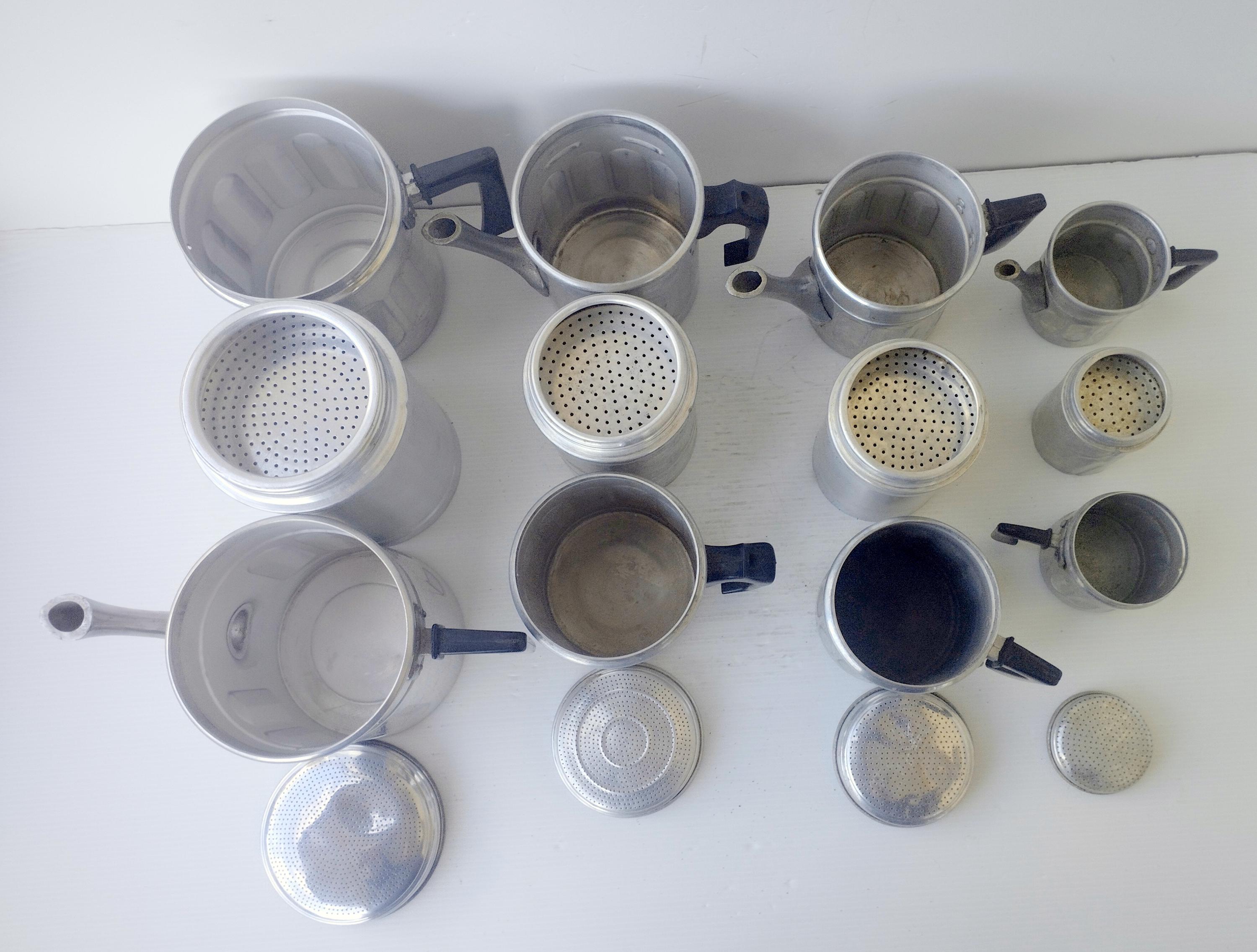 ETERNA Brand Neapolitan Coffee Maker, Completely in Pure Aluminum, Made ...