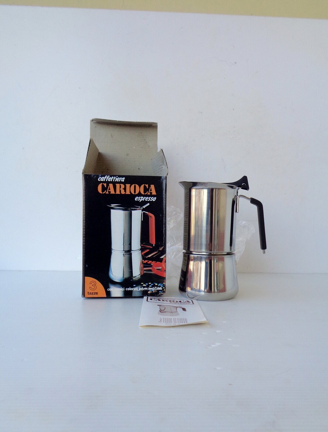 3 Cups, Italian Large Inox Coffee Maker Espresso Machine Never Used ...