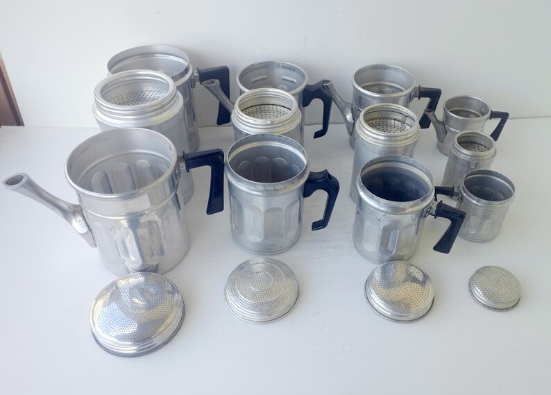 ETERNA Brand Neapolitan Coffee Maker, Completely in Pure Aluminum, Made ...