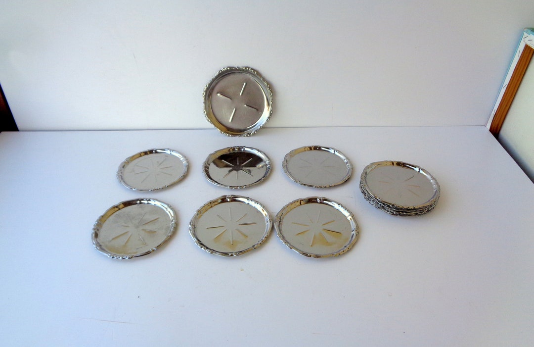 Set of 17 Steel Coasters Plus a Bottle Coaster, Vintage 80s, Coaster ...