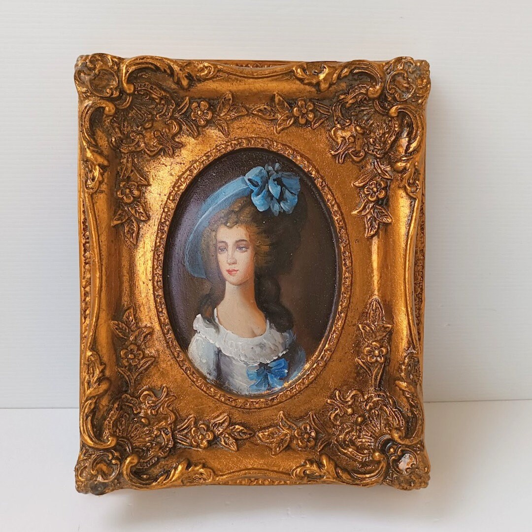 Vintage Italy Oil Painting "woman" Framed in the Beautiful Wooden ...