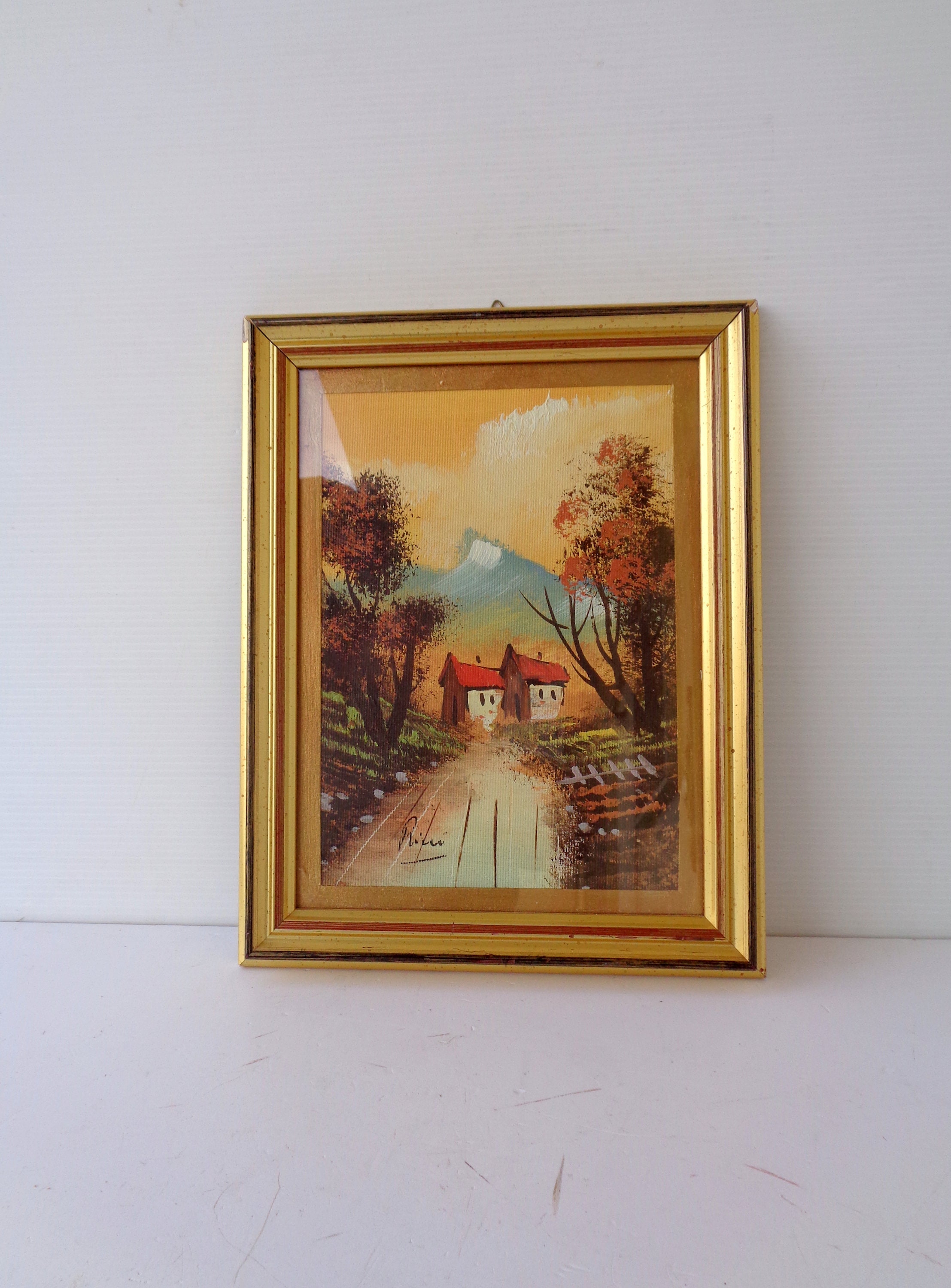 Vintage Italy Oil Painting landscape Framed in the | Etsy
