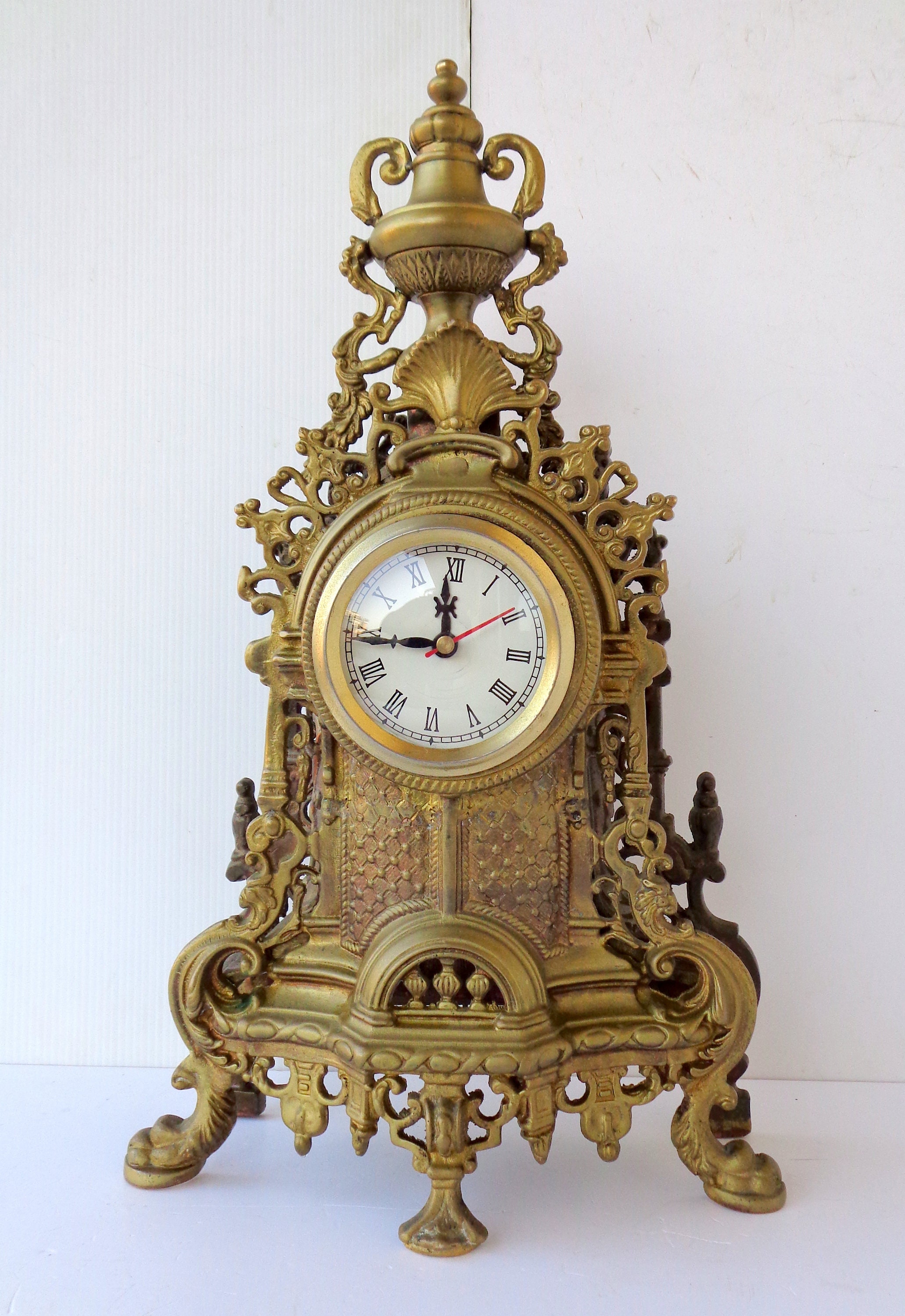 Fireplace Clock Rococo Style Battery Powered Working | Etsy