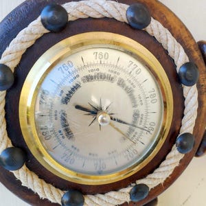 Barometer in Solid Wood in the Shape of a Boat Rudder Diameter 30 Cm ...