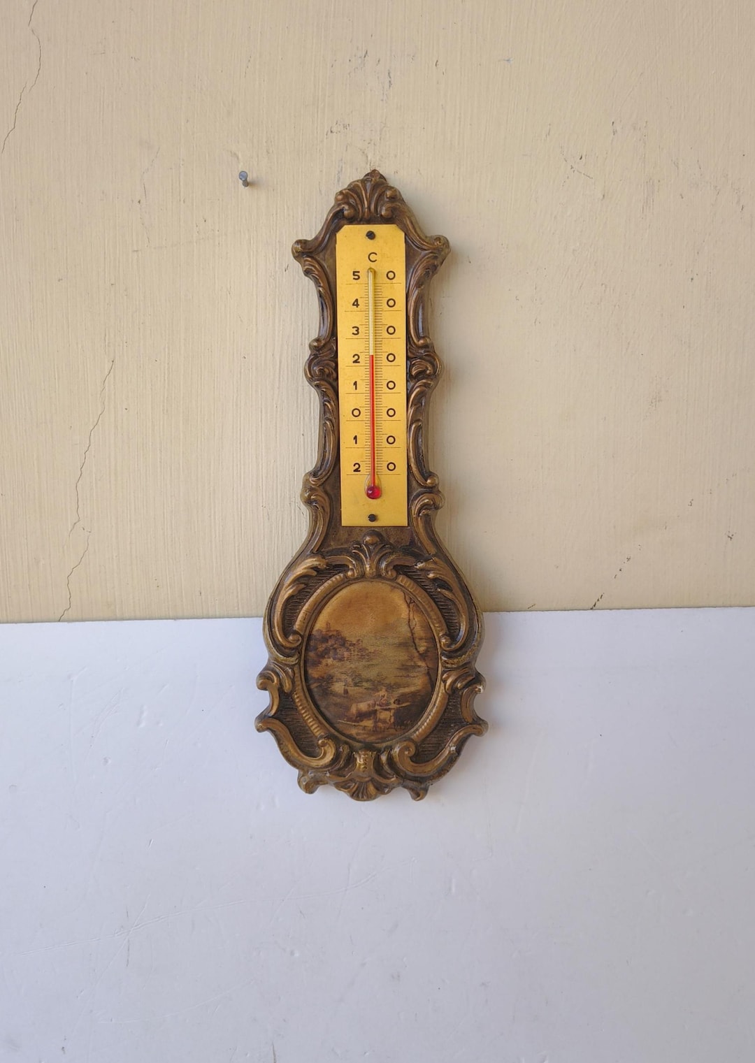 Vintage Barometer, in Resin, With Silk Print, Made in Italy in the ...