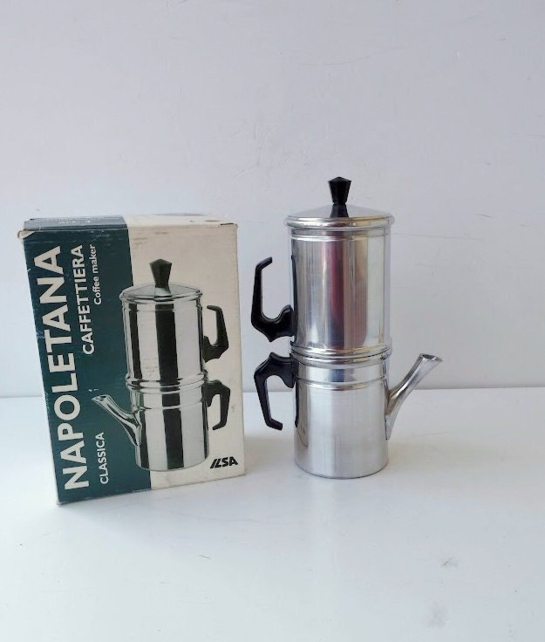 ILSA Brand Old Neapolitan Coffee Maker, Completely in Pure Aluminum, 6 ...