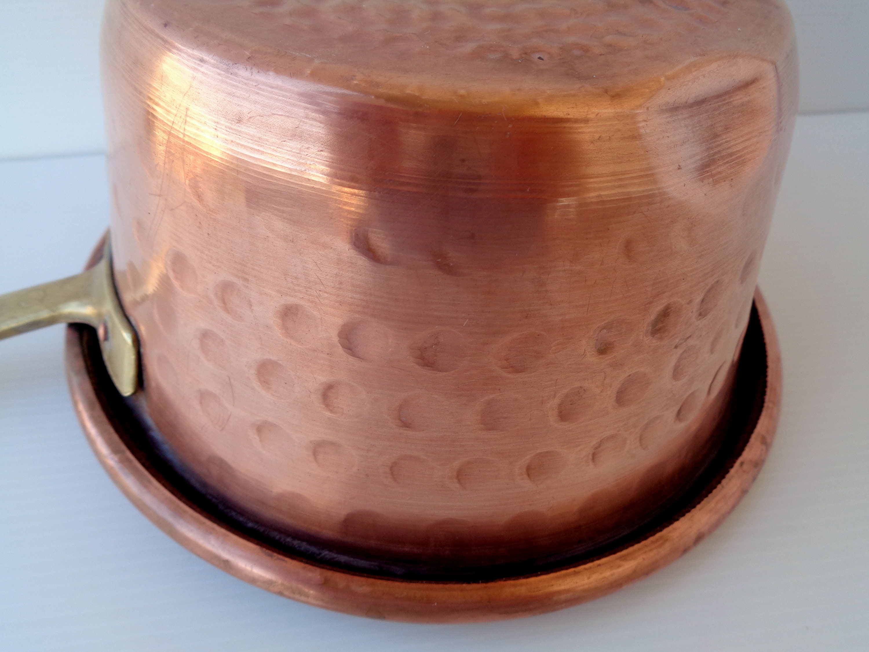 Vintage Italy old copper pot with long brass handle copper | Etsy