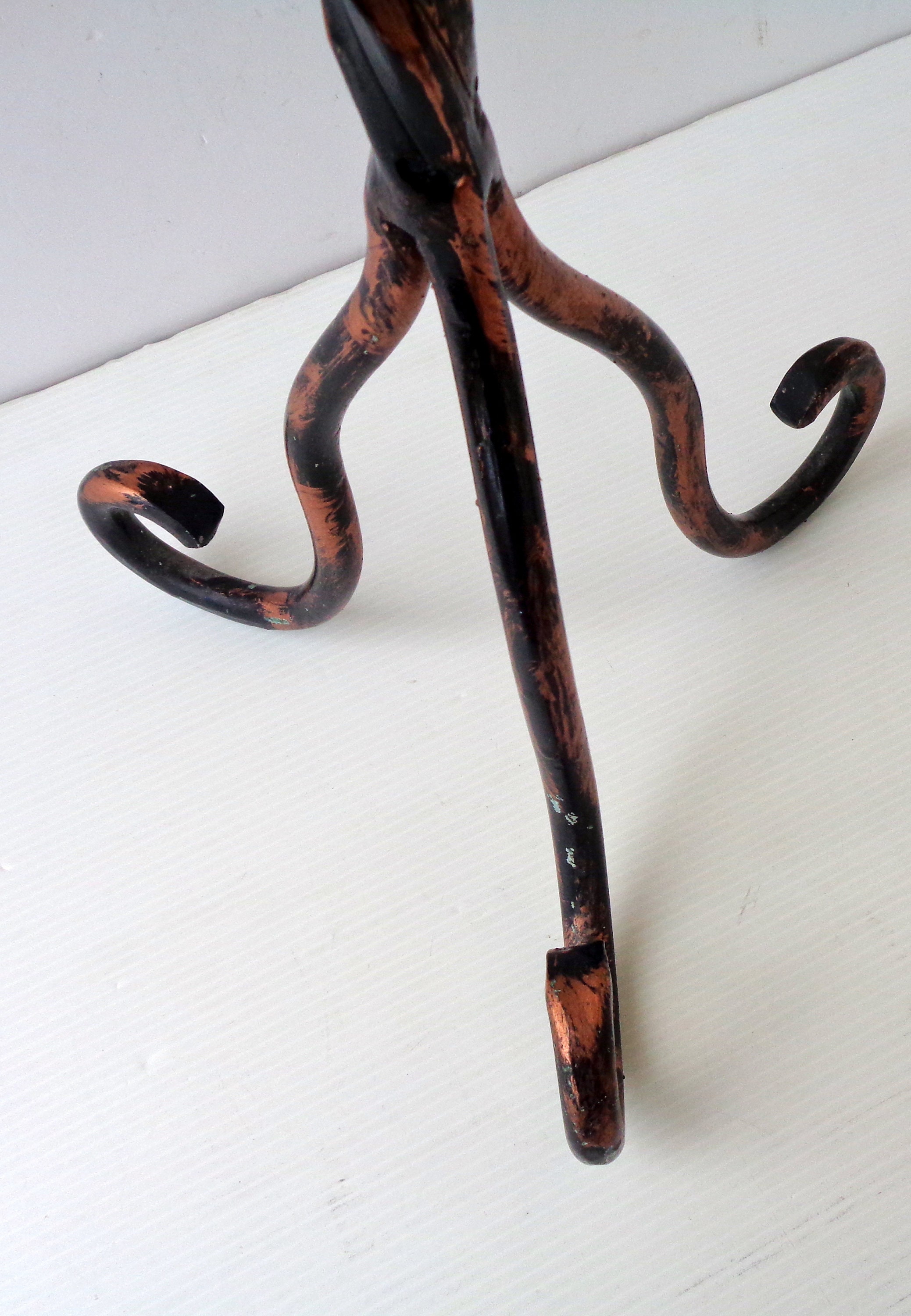 Ground Support Candle Holder in Coppered Wrought Iron - Etsy