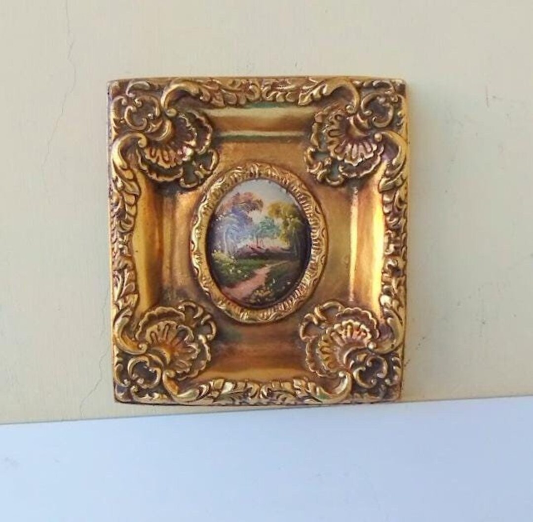 Vintage Italy Oil Painting "landscape" Framed in the Beautiful Wooden ...