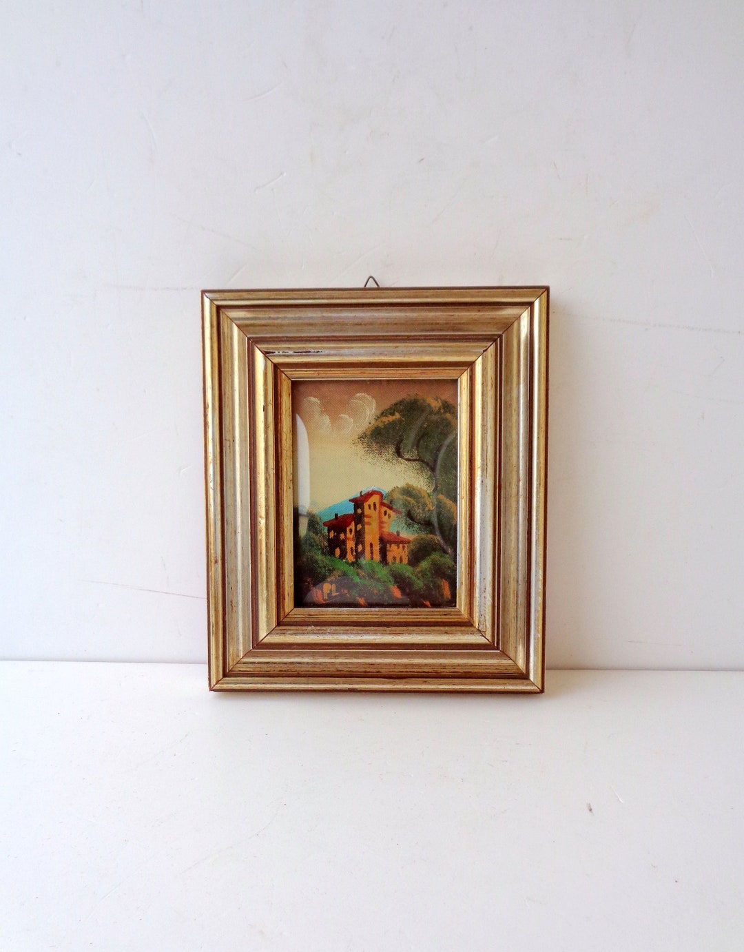 Vintage Italy Oil Painting on Canvas "landscape" Framed in the ...