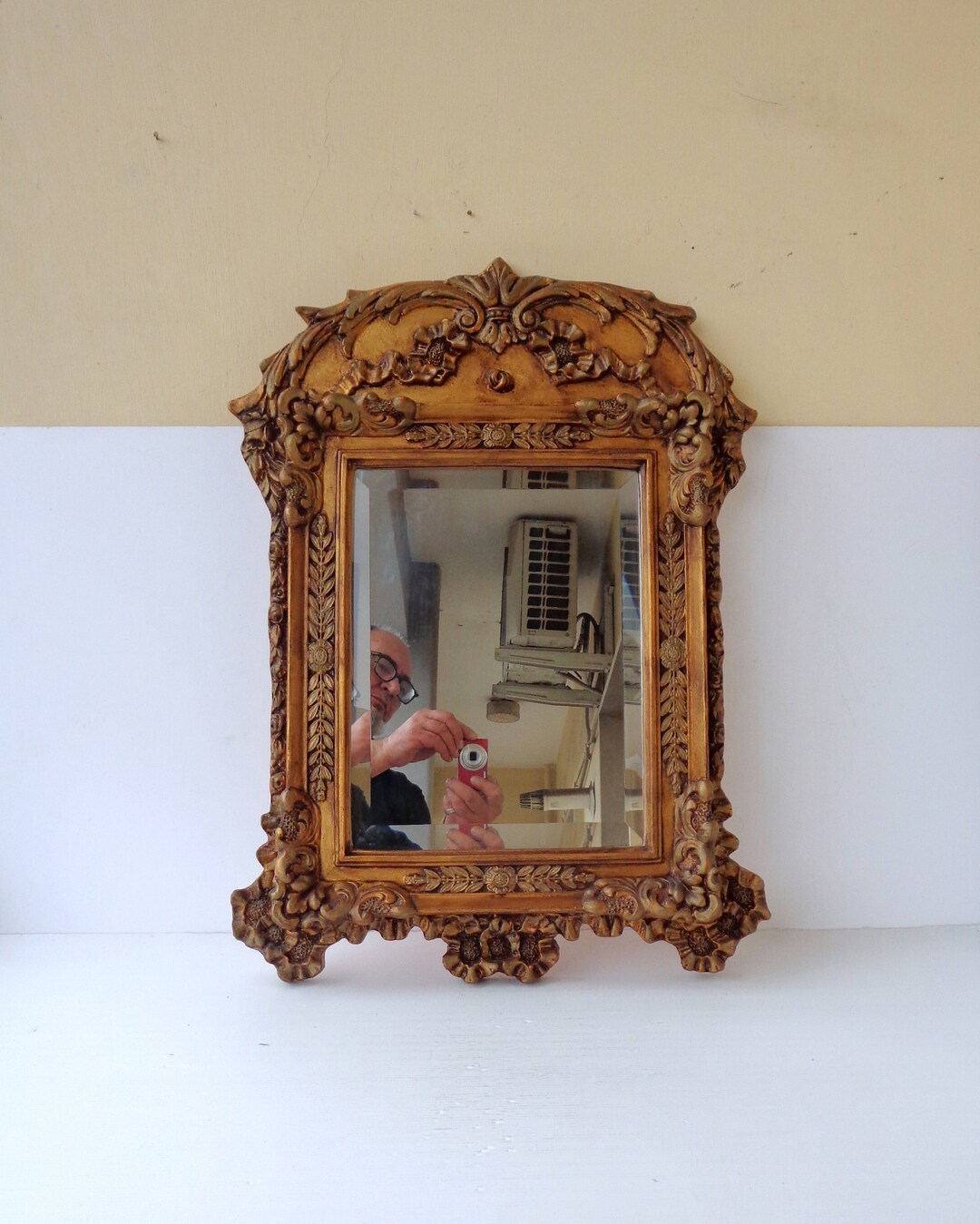 Ground Mirror With Baroque Style Wooden Frame Made in Italy From the ...