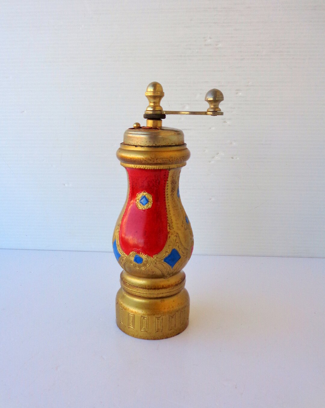 Vintage Italian Florentine Style Wooden Working Pepper Grinder, Italy ...
